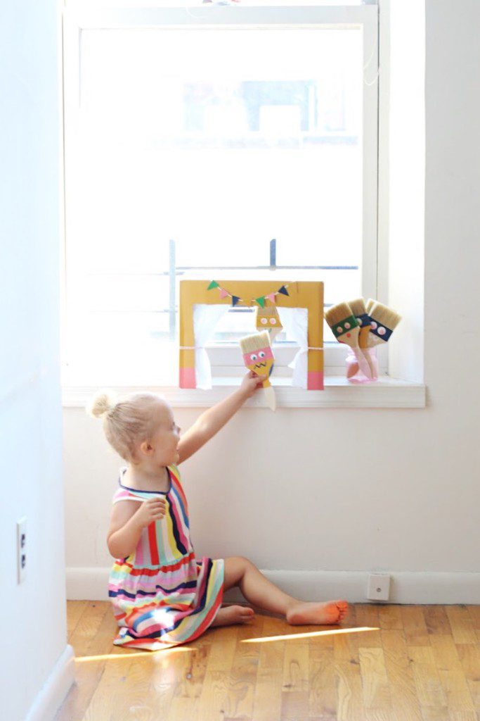 DIY Paint Brush Puppets + Puppet Theater for Kids! | The Pretty Life Girls