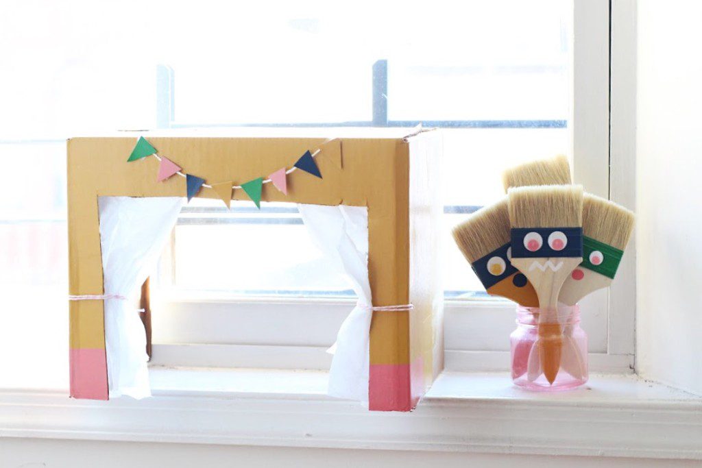 DIY Paint Brush Puppets + Puppet Theater for Kids! | The Pretty Life Girls