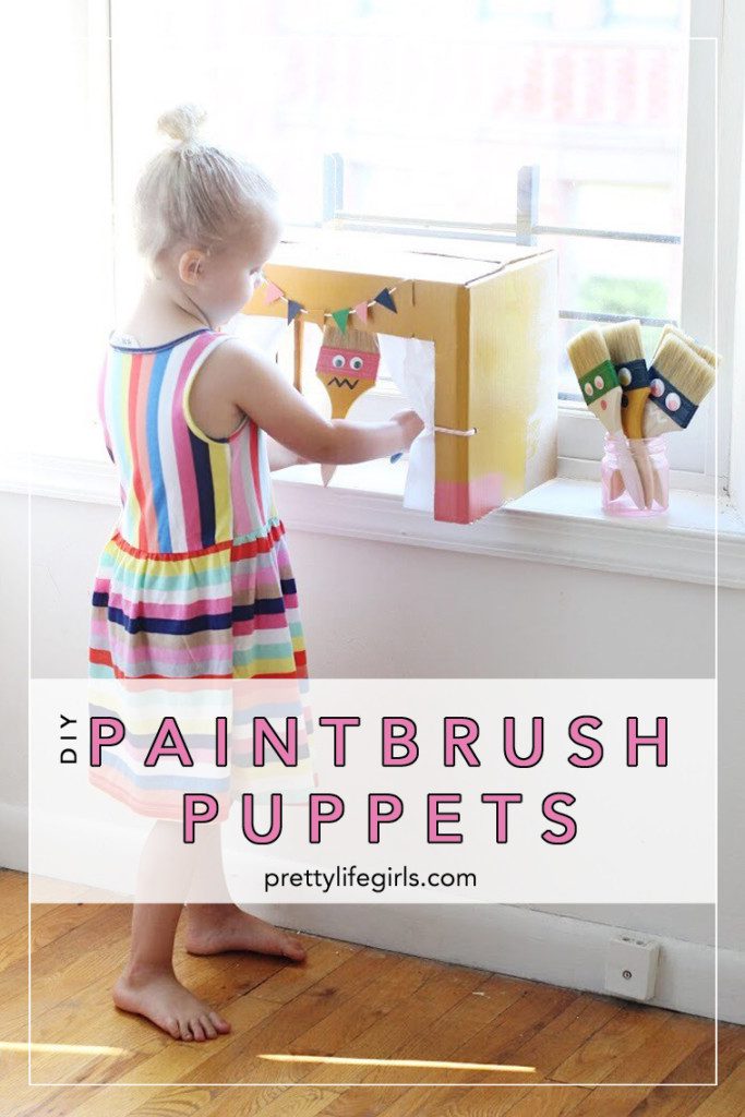 DIY Paint Brush Puppets + Puppet Theater for Kids! | The Pretty Life Girls