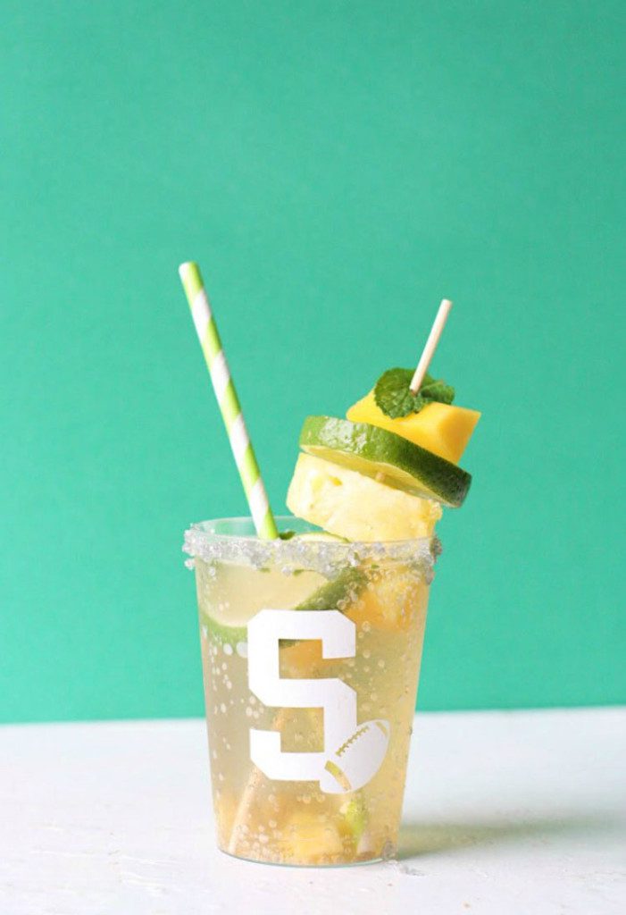 Monogrammed Super Bowl Party Cups + A Mocktail Recipe | The Pretty Life ...