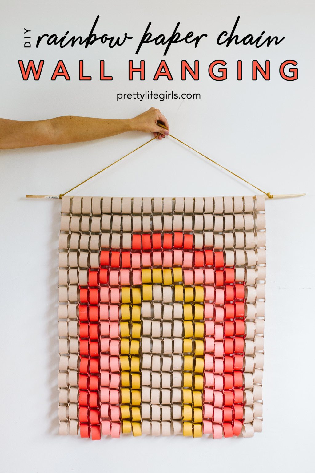 DIY Paper Chain Rainbow Wall Hanging | The Pretty Life Girls