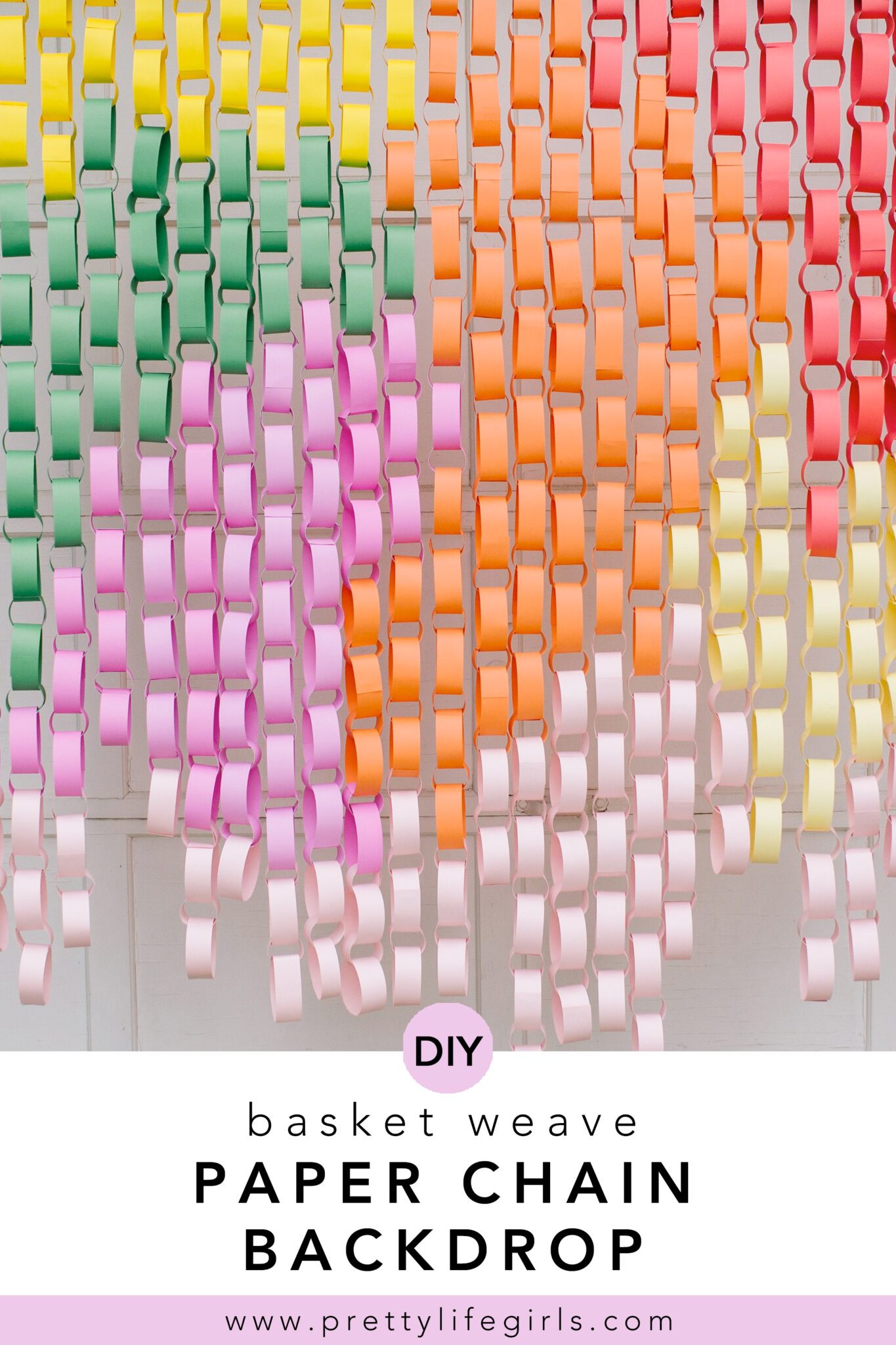 DIY Basket Weave Paper Chain Backdrop Tutorial! | The Pretty Life Girls