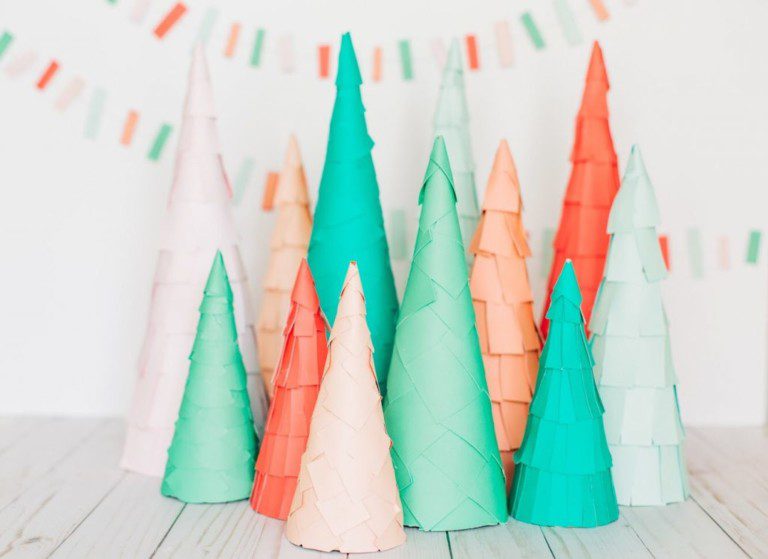 Christmas Table Decor: DIY Paper Cone Christmas Trees | The Pretty Life ...