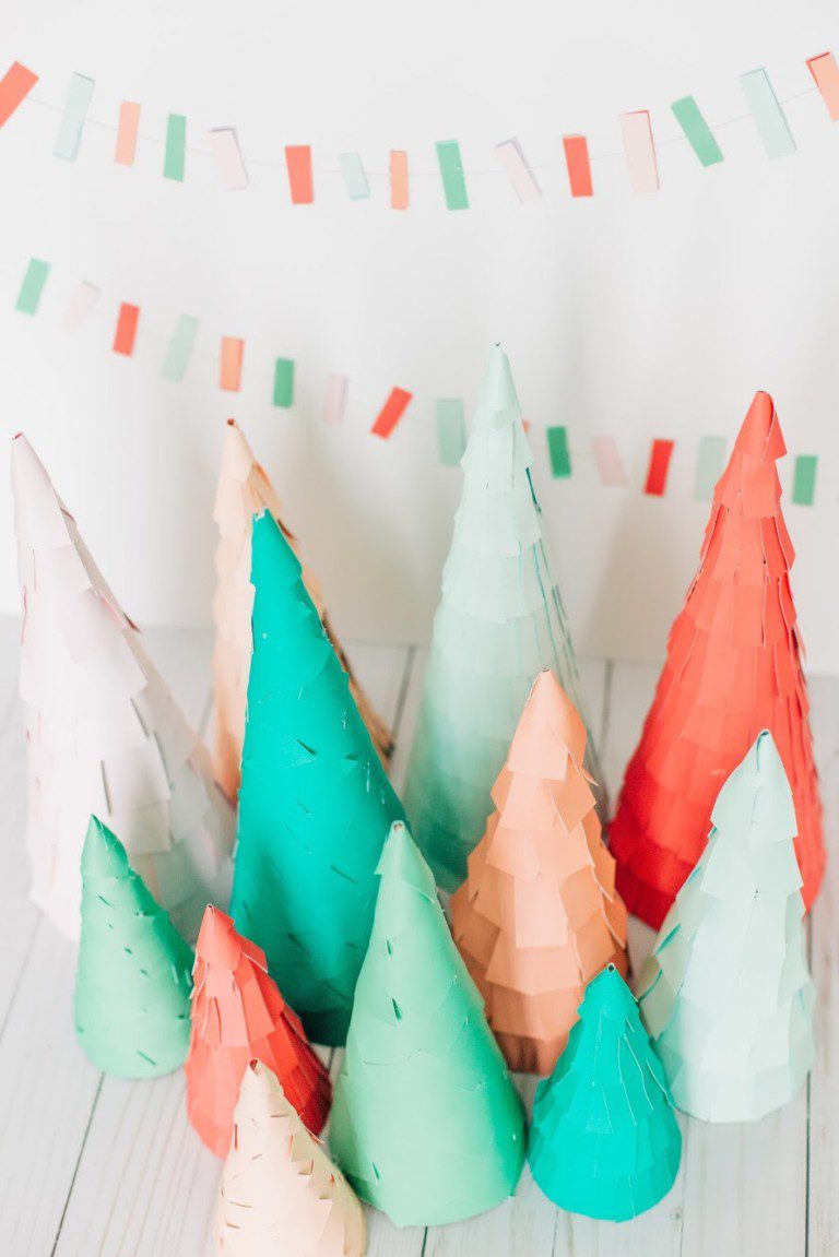 Christmas Table Decor: DIY Paper Cone Christmas Trees | The Pretty Life ...