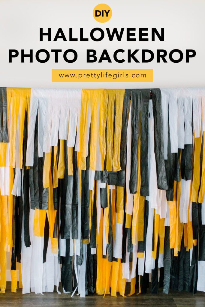 Cheap DIY Halloween Photo Backdrop with Tablecloths | The Pretty Life Girls