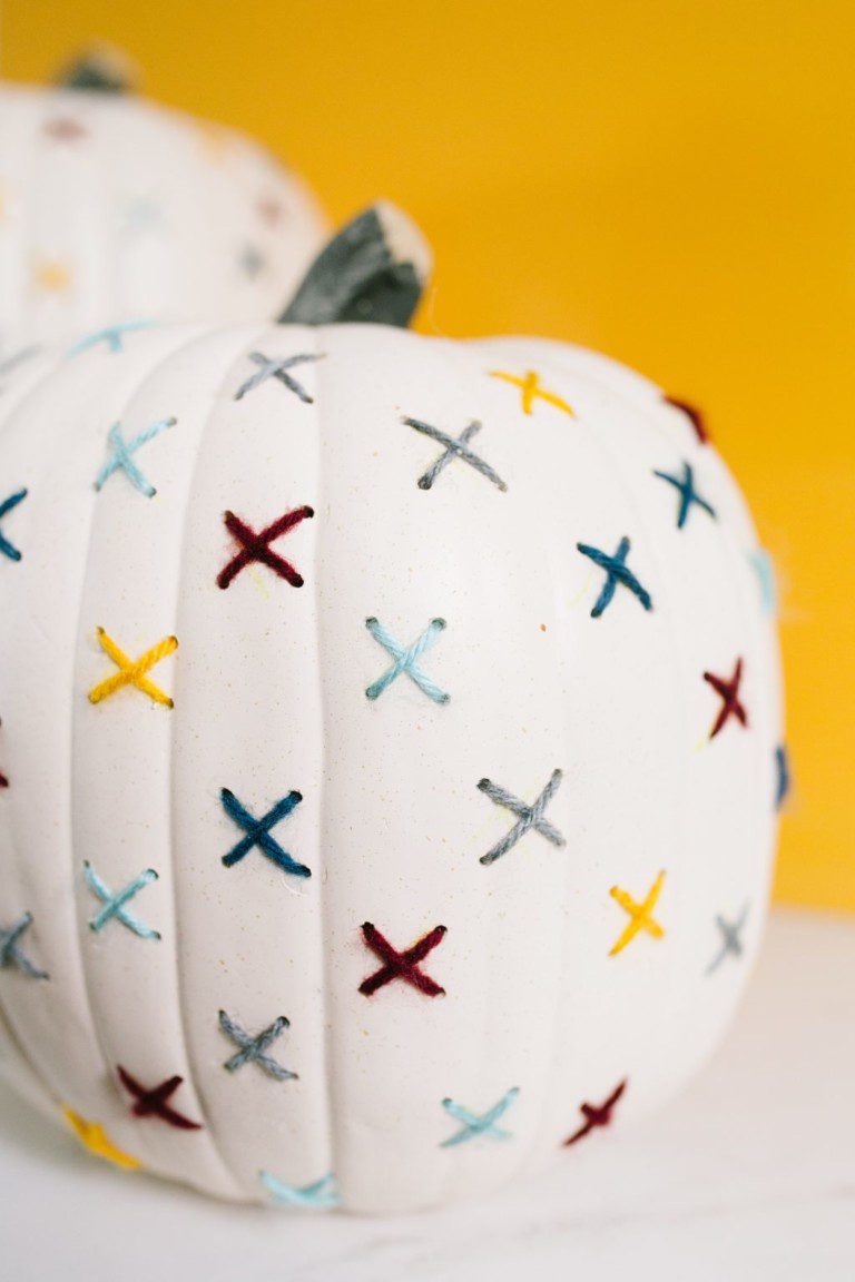 DIY Stitched Foam Pumpkins | The Pretty Life Girls