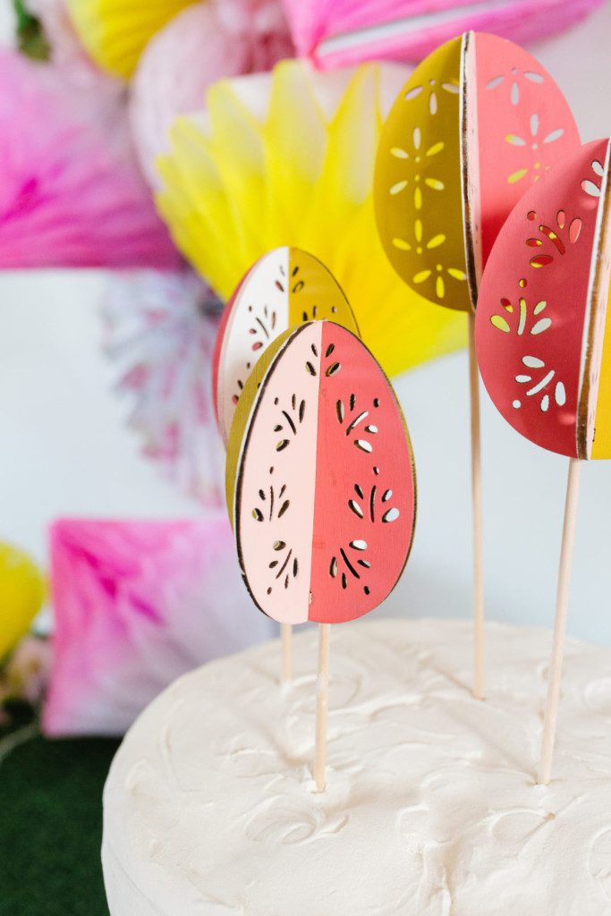 DIY 3D Wooden Egg Easter Cake Topper | The Pretty Life Girls