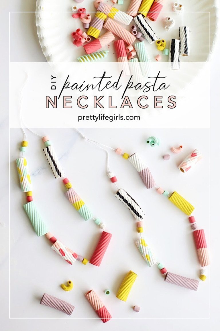 Easy Crafts for Toddlers: Painting Pasta Necklaces | The Pretty Life Girls