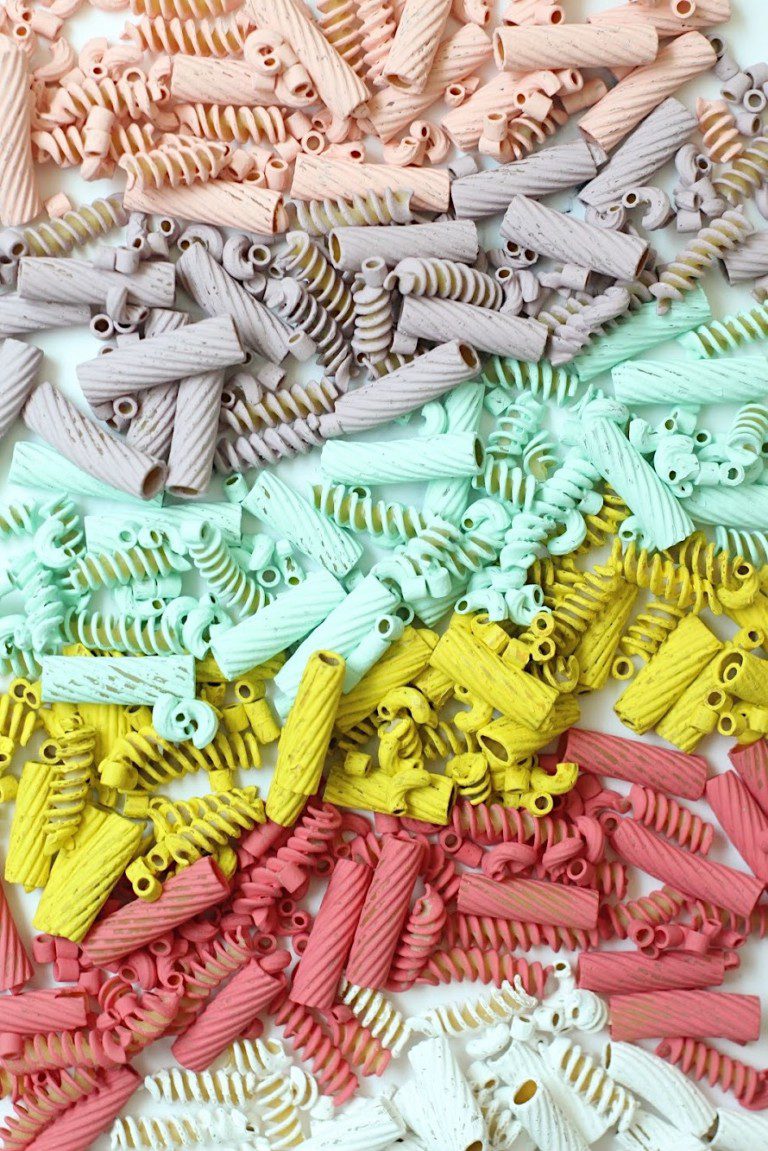 Easy Crafts for Toddlers: Painting Pasta Necklaces | The Pretty Life Girls