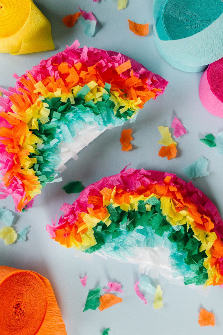 DIY Mini Rainbow Piñata Party Favors | The Pretty Life Girls