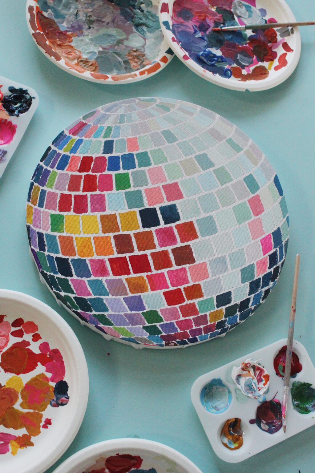 DIY Painted Disco Ball Art | The Pretty Life Girls