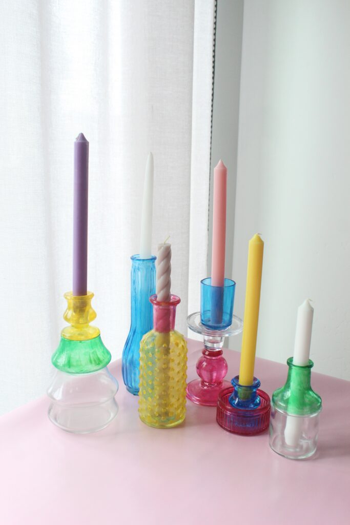 DIY Color Glass Candlesticks | The Pretty Life Girls