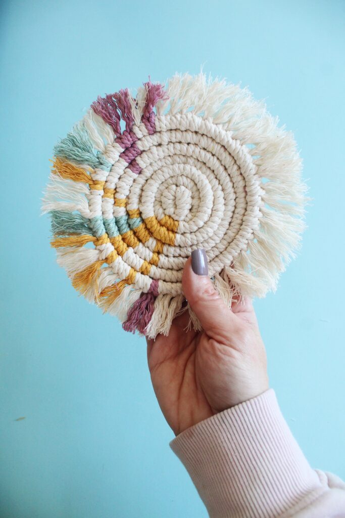 No Sew DIY Macrame Coaster Tutorial | The Pretty Life Girls