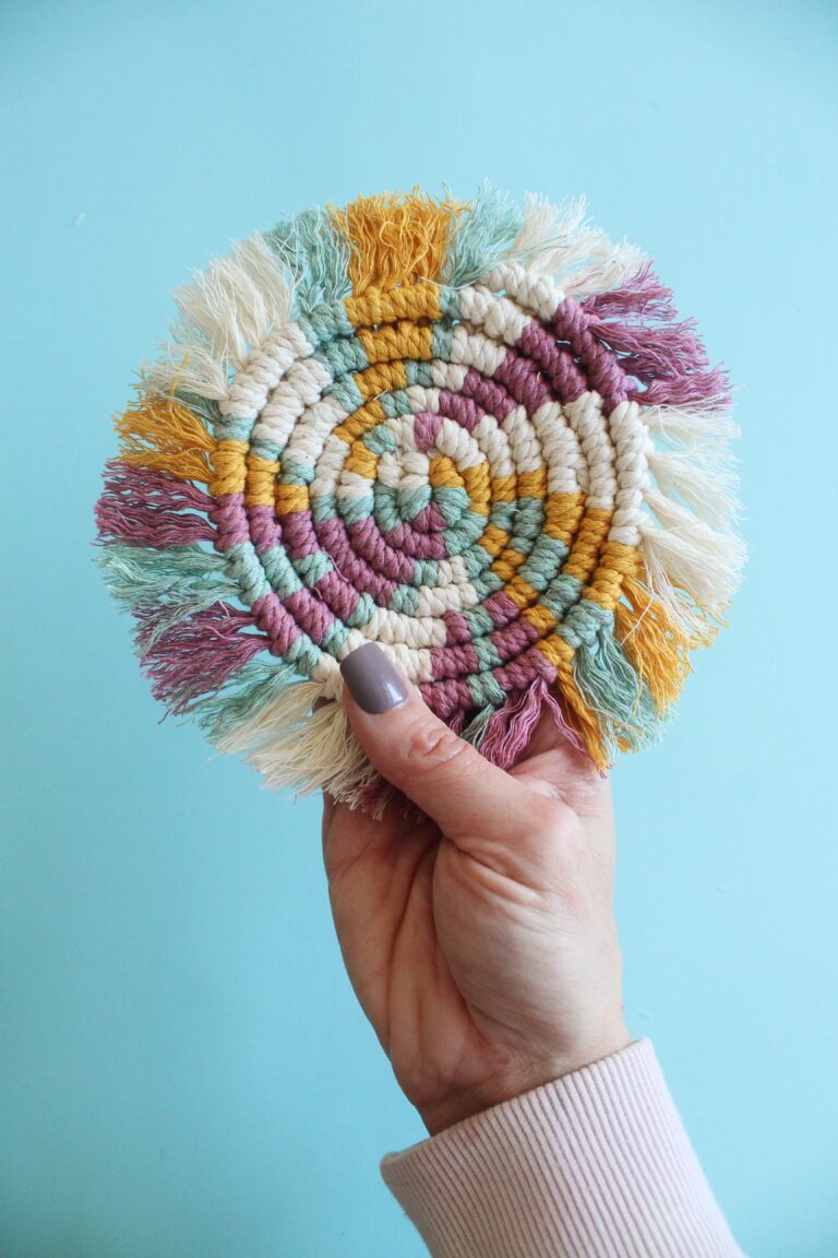 No Sew DIY Macrame Coaster Tutorial | The Pretty Life Girls