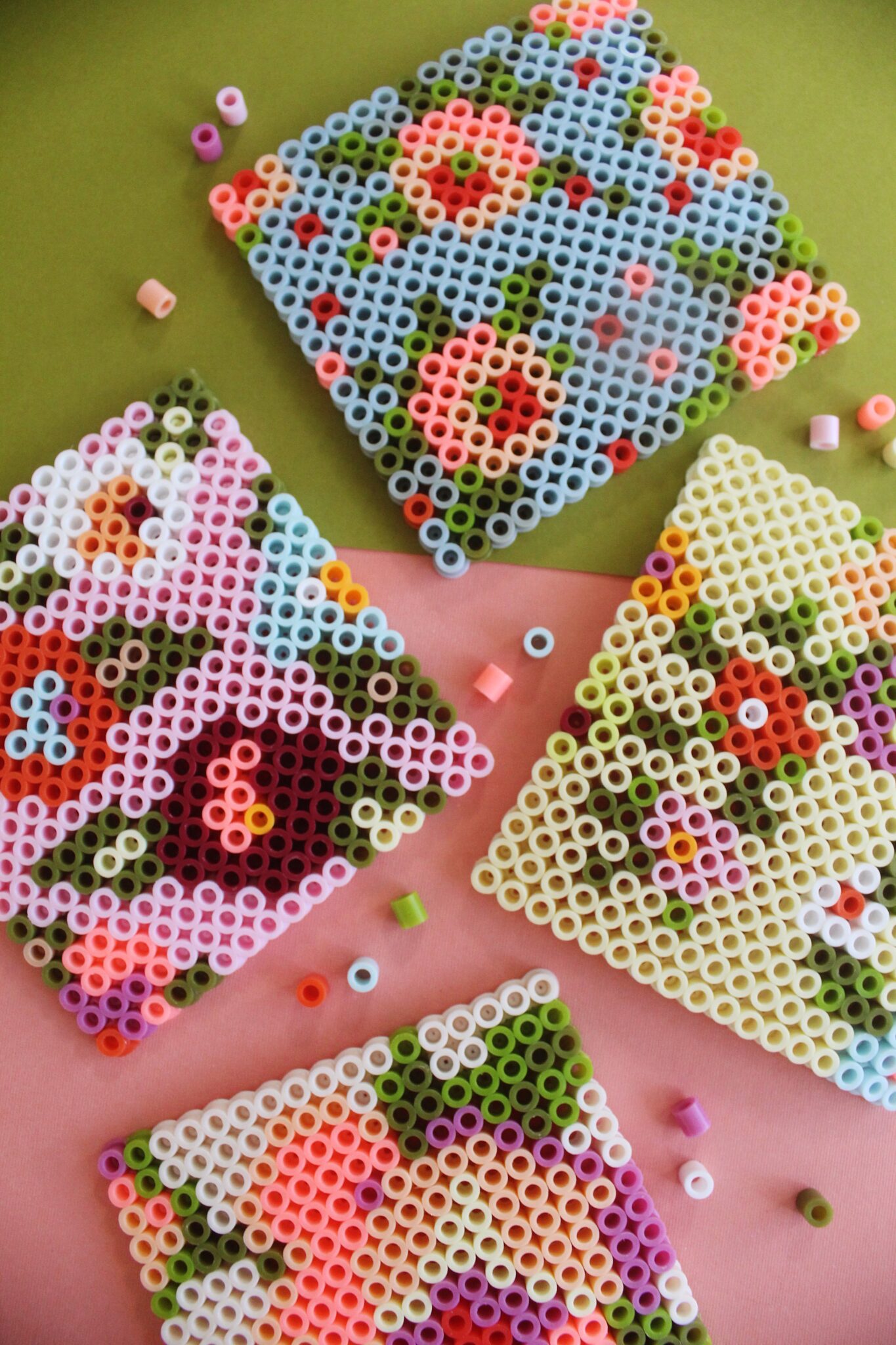 Floral DIY Perler Bead Coasters | The Pretty Life Girls